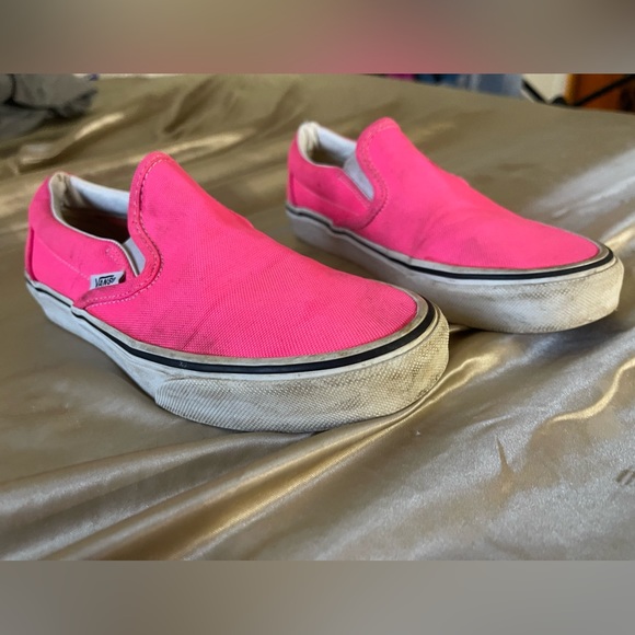 Vans | Shoes | Hot Pink Slip On Vans | Poshmark